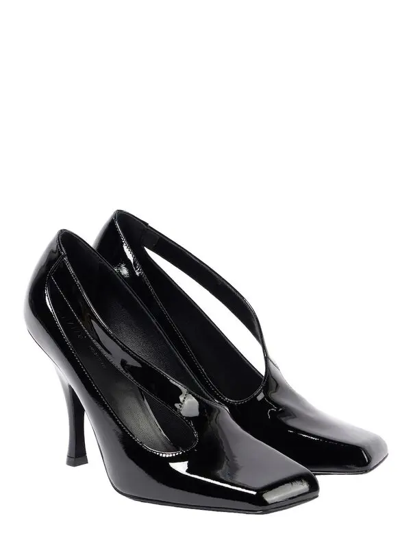 Khaite Eva 100 Cutout Patent Leather Pumps - Black