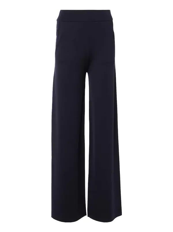 Max Mara Wilma Virgin Wool Wide-leg Trousers - Blue
