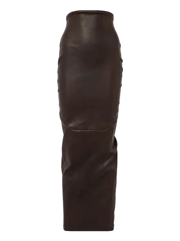 Rick Owens Dirt Pillar Maxi Skirt - Brown