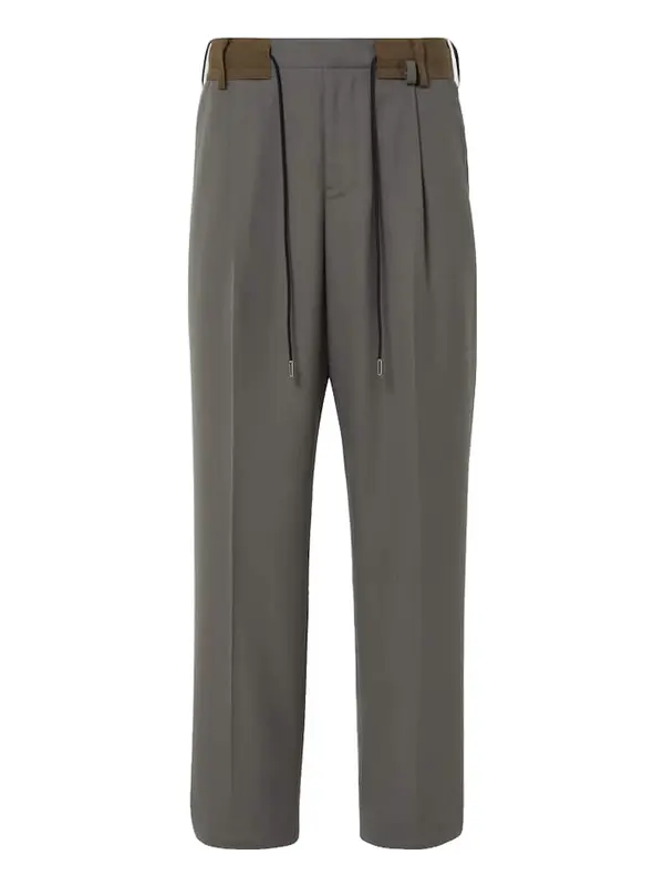 Sacai Mid-rise Wide-leg Pants - Grey