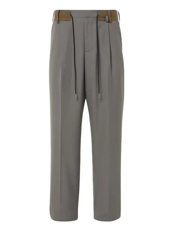 Sacai Mid-rise Wide-leg Pants - Grey