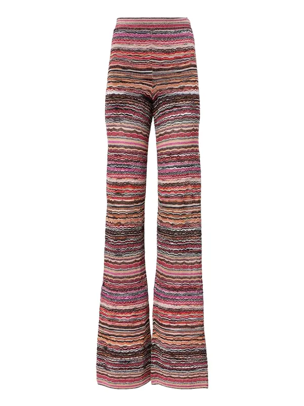 Missoni Zigzag Striped Lamé Flared Pants - Multicoloured