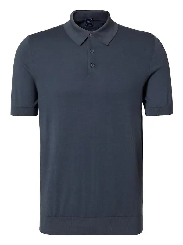Fedeli Cotton Polo Shirt - Blue