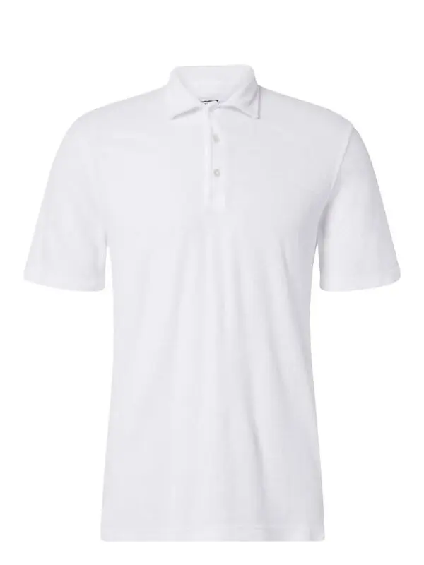 Fedeli Cotton Terry Polo Shirt - White