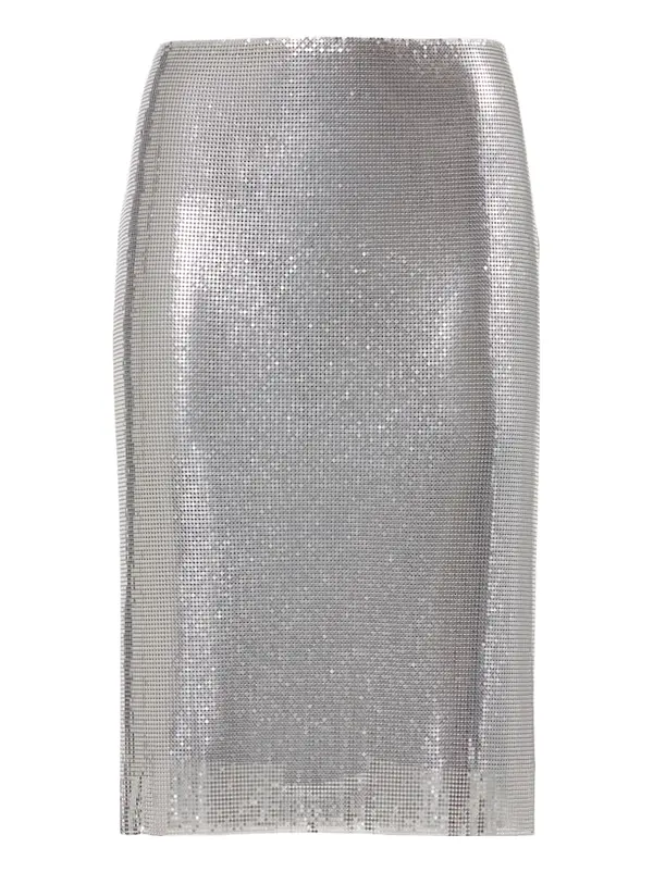 Versace Chainmail Pencil Skirt - Silver