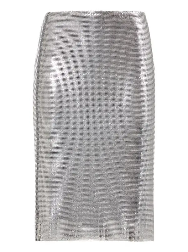 Versace Chainmail Pencil Skirt - Silver
