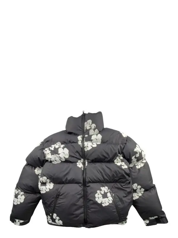 DENIM TEARS Cotton Wreath Puffer Jacket - Black