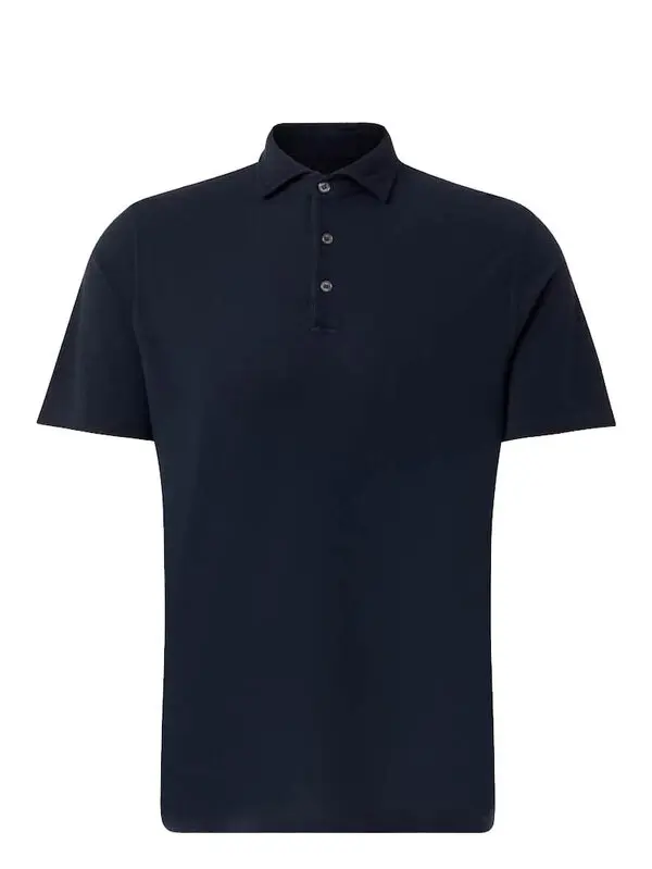 Fedeli Cotton Piqué Polo Shirt - Blue
