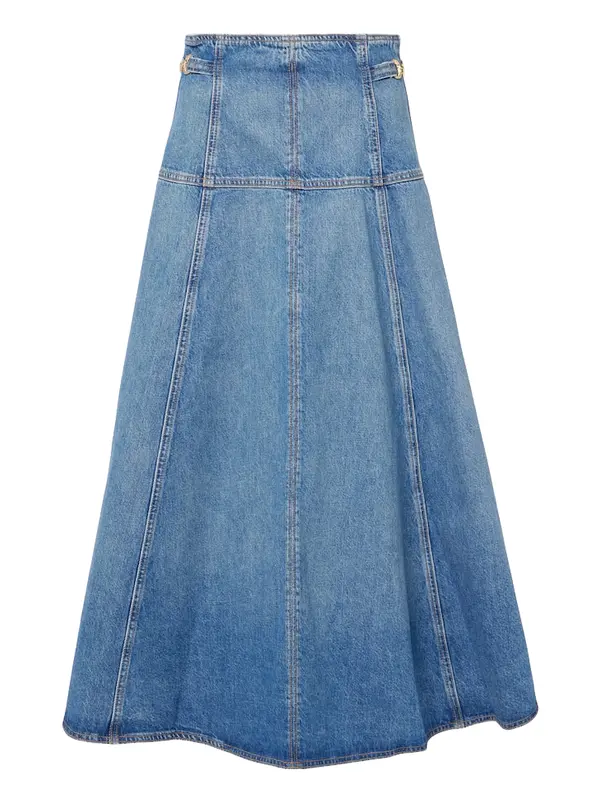 Ulla Johnson Brigette Pleated Midi Skirt - Blue