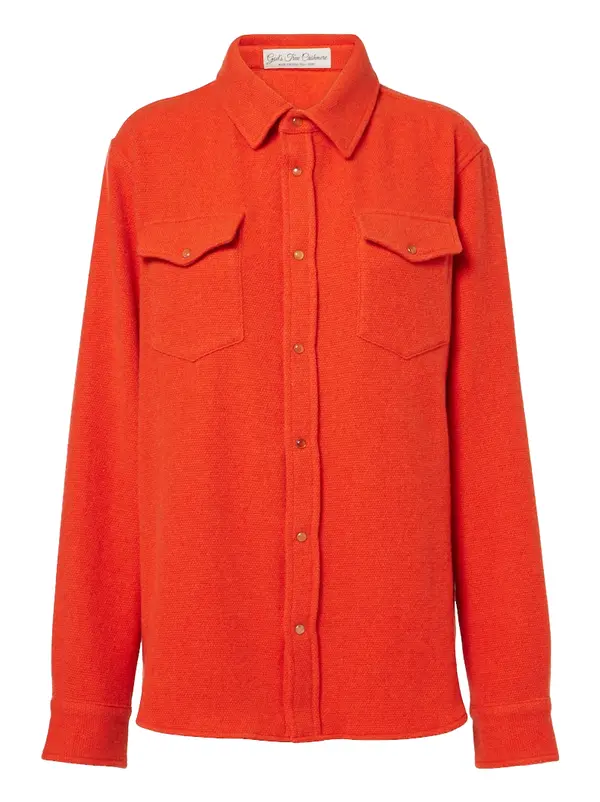 GOD'S TRUE CASHMERE Fire Cashmere Shirt - Orange
