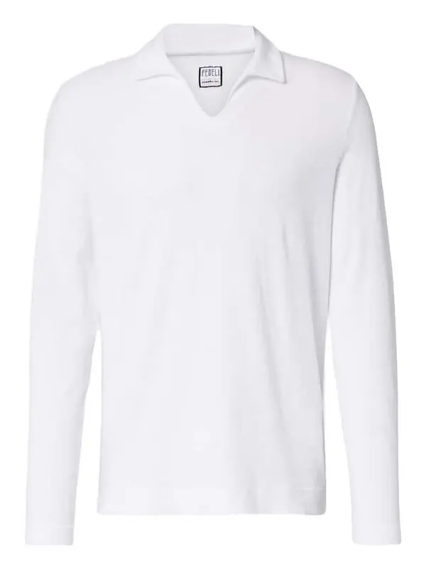 Fedeli Cotton Terry Polo Shirt - White
