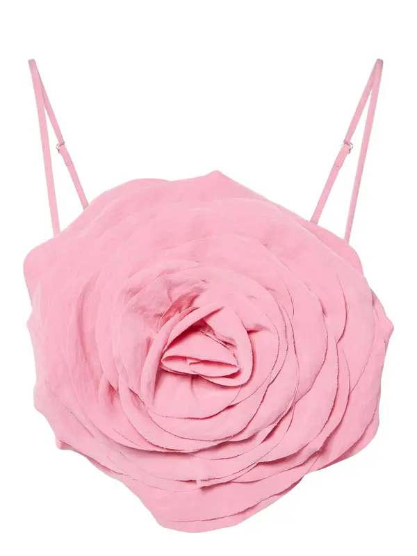 Blumarine Floral-appliqué Crop Top - Pink