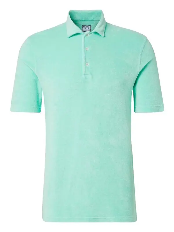 Fedeli Cotton Terry Polo Shirt - Green