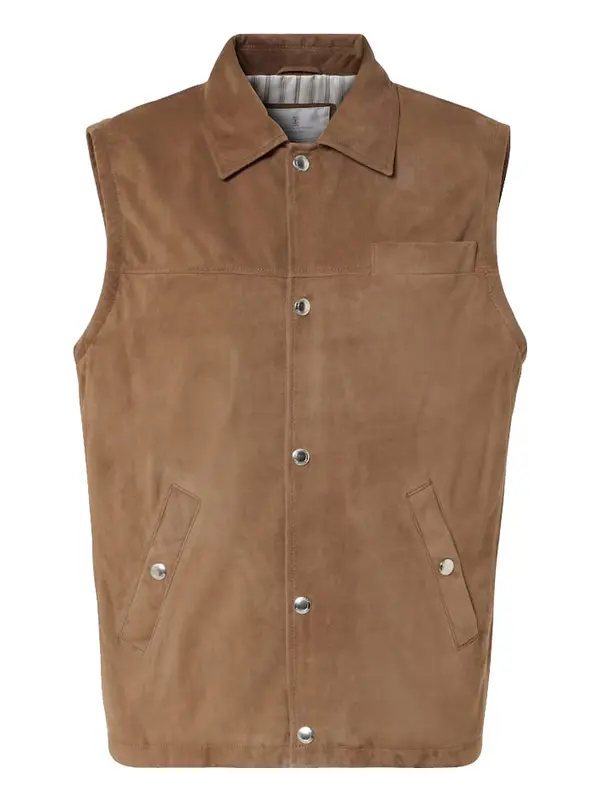 Brunello Cucinelli Suede Vest - Beige
