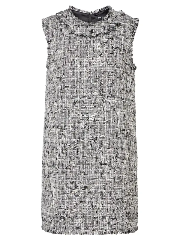 Dolce & Gabbana Tweed Lamé Minidress - Grey