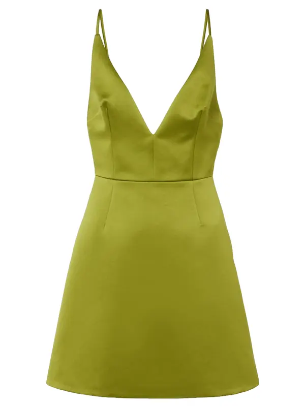 EMILIA WICKSTEAD Vero Satin Mini Dress - Green