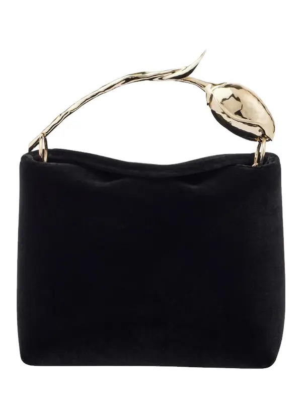 Erdem Bloom Mini Velvet Tote Bag - Black