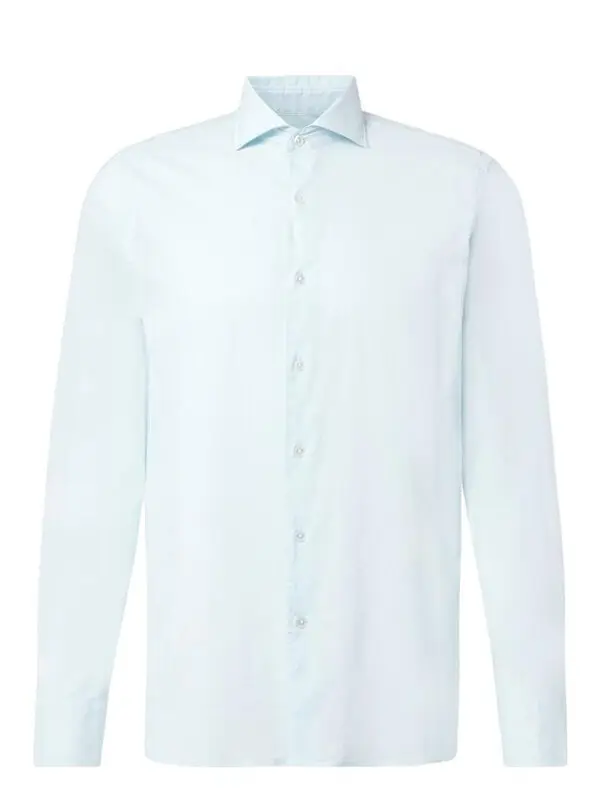 Fedeli Cotton-blend Shirt - Blue