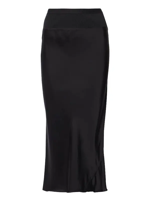 Rick Owens Jersey Midi Skirt - Black