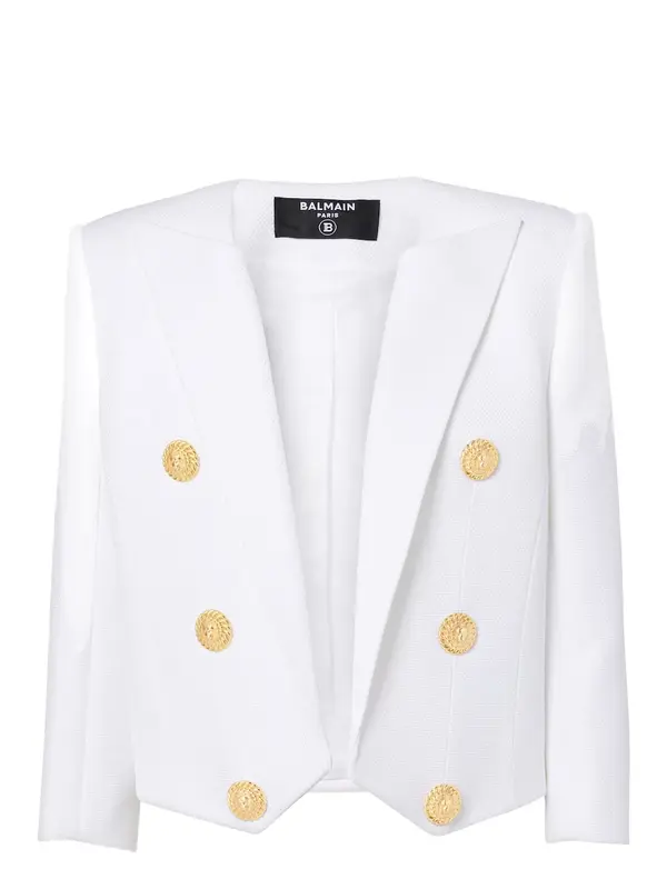 Balmain Side To Side Spencer Jacket - White