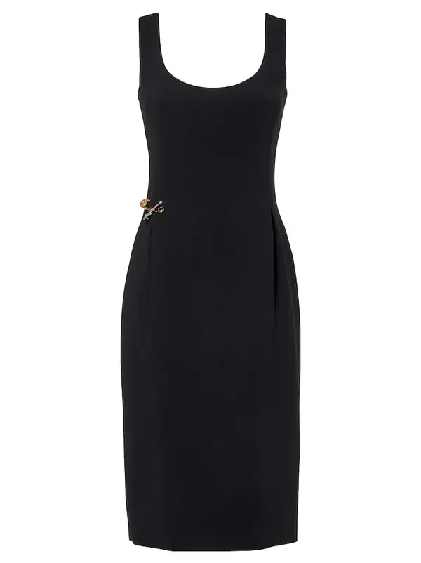 Versace Safety Pin Cady Midi Dress - Black