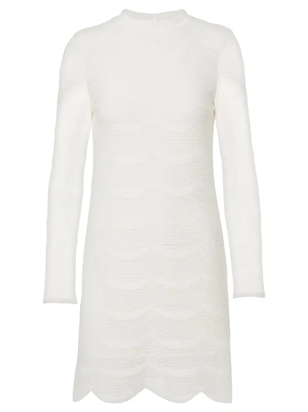 TOM FORD Knitted Scalloped Mini Dress - White