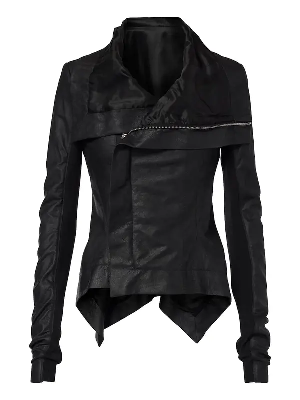 Rick Owens Naska Leather Biker Jacket - Black