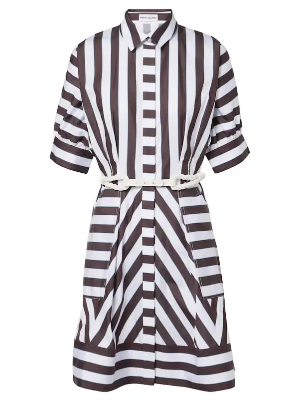 Rebecca Vallance Pippa Striped Cotton Minidress - Black