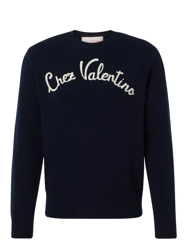 Valentino Garavani Chez Virgin Wool Sweater - Blue