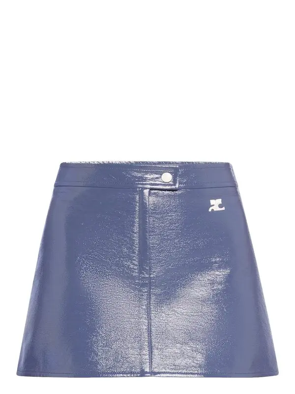 COURREGES Vinyle Reedition Mini Skirt - Dkblue