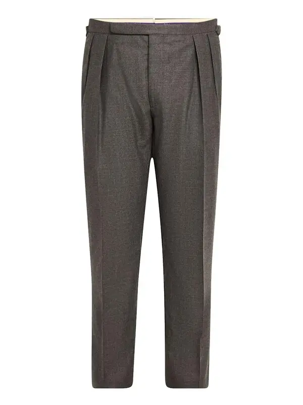 Ralph Lauren Gregory Pleated Flannel Pants - Gray