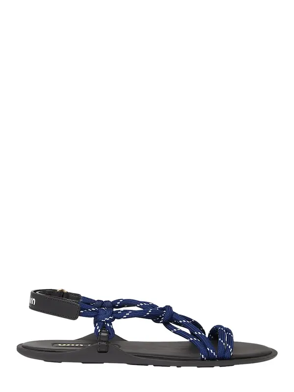 Miu Miu Nastro Rope And Leather Sandals - Baltico