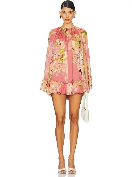 Hemant & Nandita Mini Cape - Peach Floral