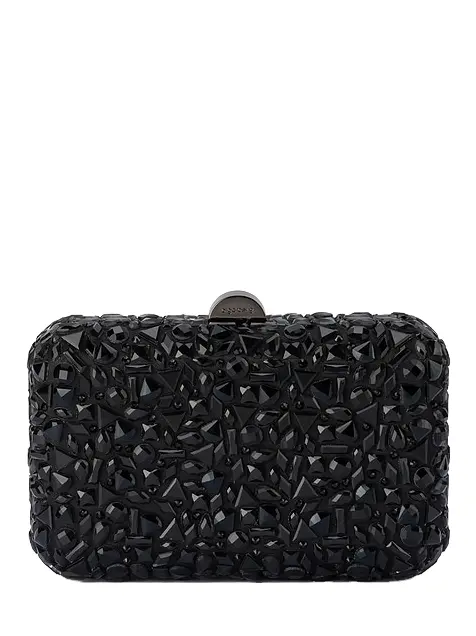OLGA BERG Aviva Crystal Clutch - Black