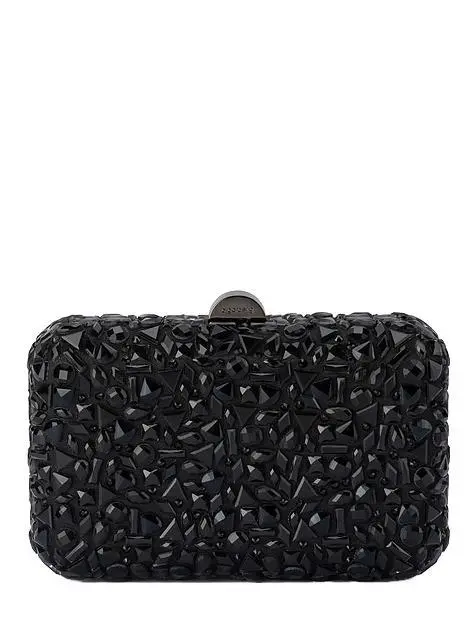 OLGA BERG Aviva Crystal Clutch - Black