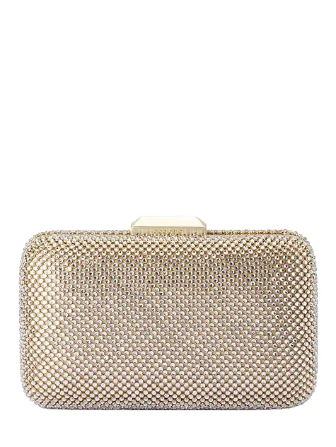 OLGA BERG Ronny Crystal Mesh Clutch - Champagne