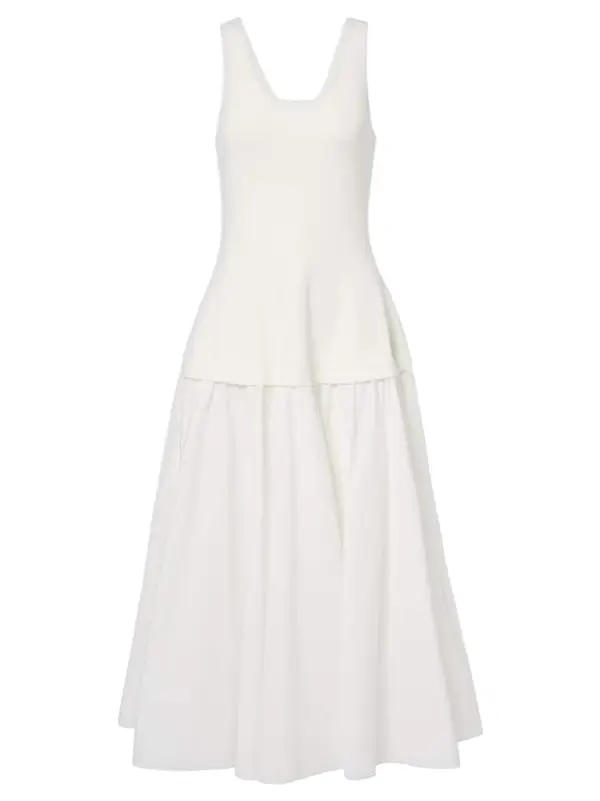 Simkhai Jazz Cotton-blend Poplin Midi Dress - White
