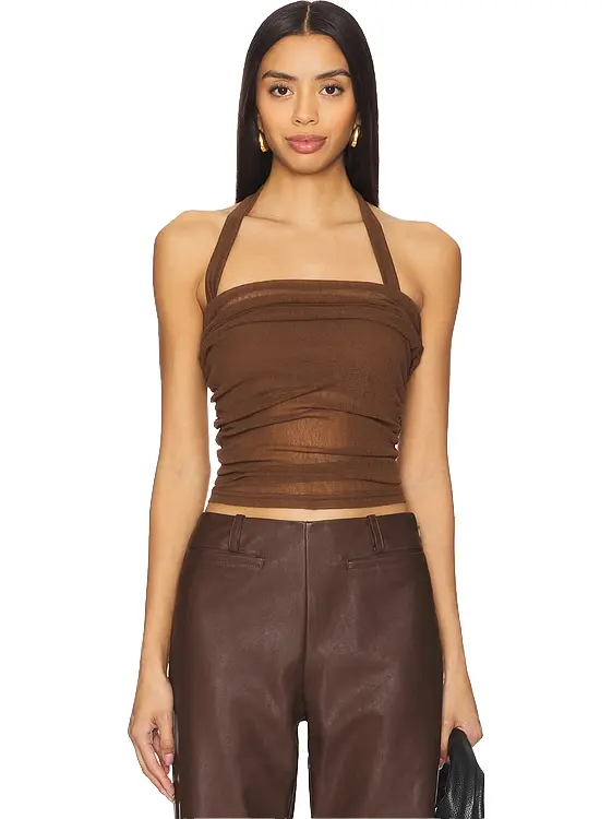 SOVERE / Thea Mesh Top - Coffee