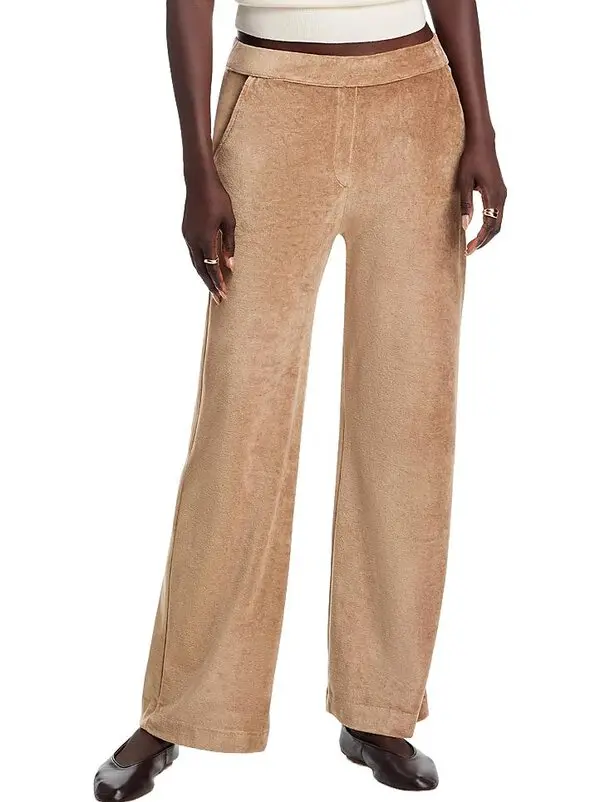 Majestic Filatures Velour Wide-leg Pants - Bison