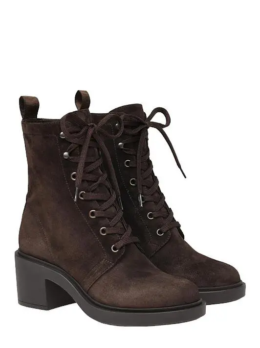 GIANVITO ROSSI Foster Ankle Boots - Dark Brown Suede