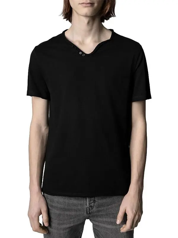 Zadig&Voltaire Monastir Cotton Henley - Black