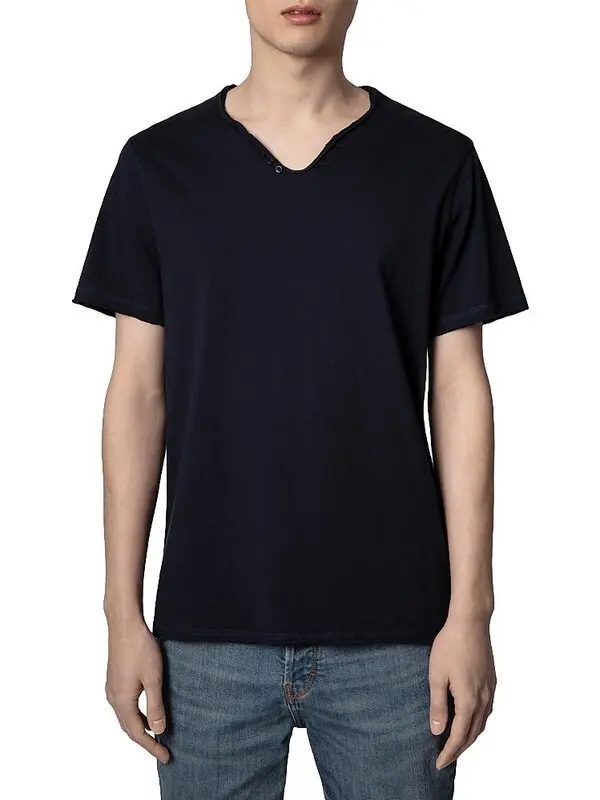 Zadig&Voltaire Monastir Cotton Henley - Encre