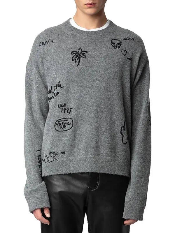 Zadig&Voltaire Marko Embroidered Sweater - Gris Moyen