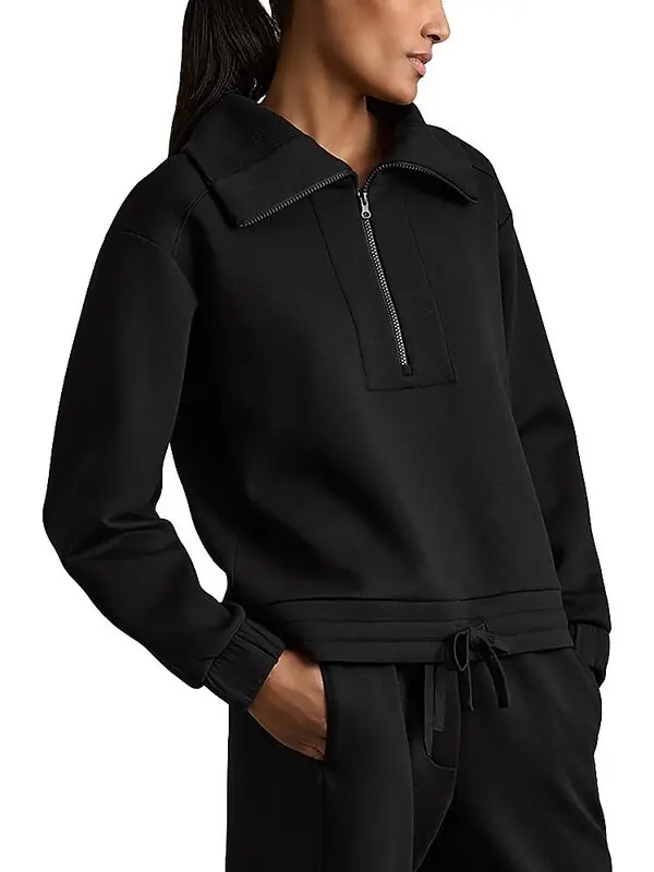 REISS Laney Half Zip Sweatshirt - Black