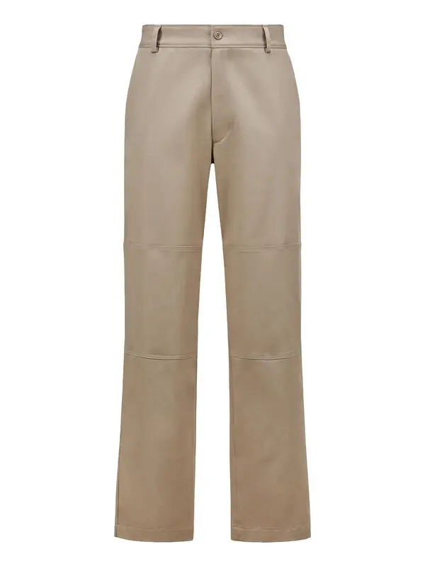 Moncler Cotton Gabardine Straight Leg Pants - Beige