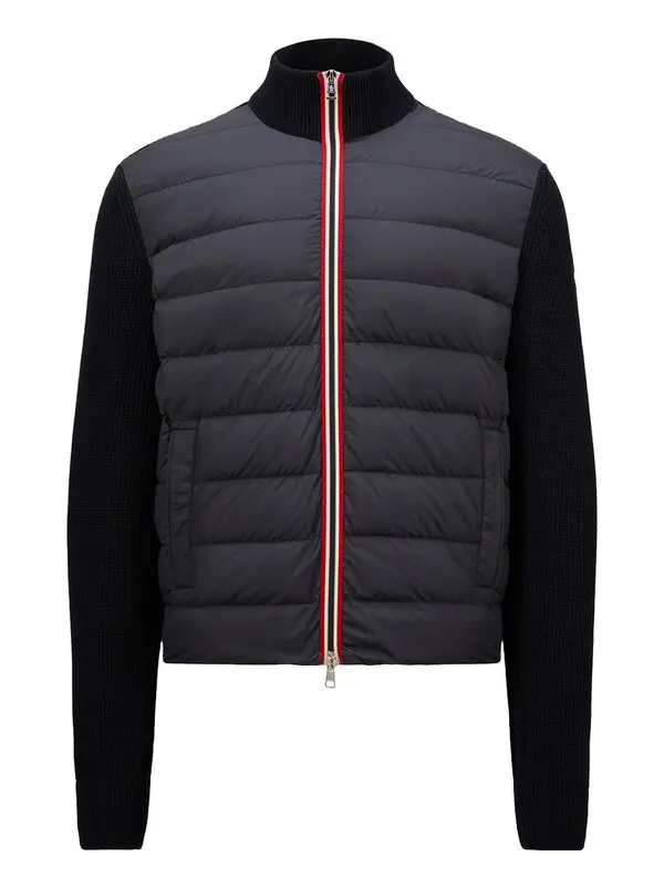 Moncler Padded Cotton Zip-up Cardigan - Blue