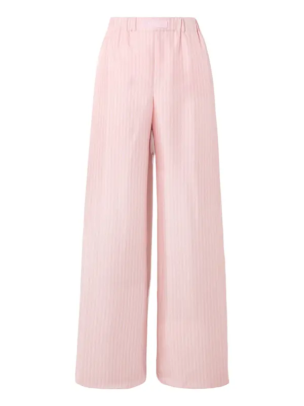 Versace Printed Silk-twill Wide-leg Pants - Pink