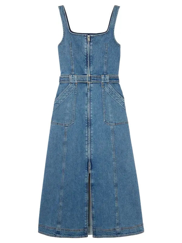 Simkhai Manson Belted Denim Midi Dress - Blue