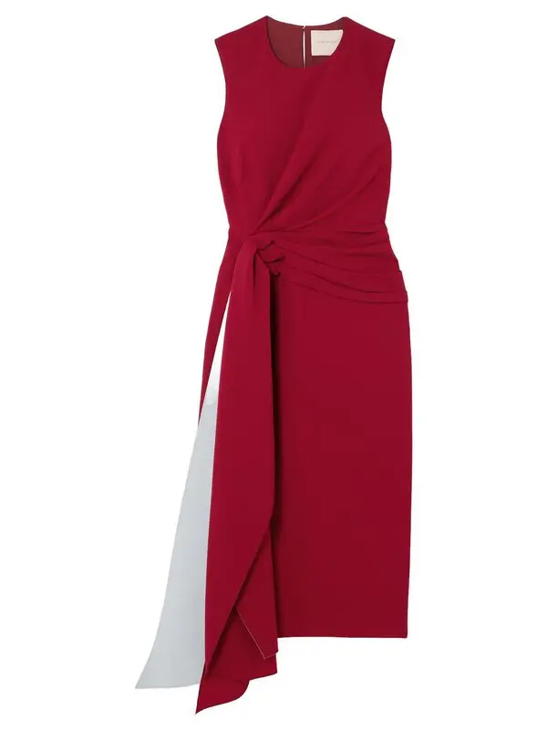 ROKSANDA Elham Draped Crepe Midi Dress - Red