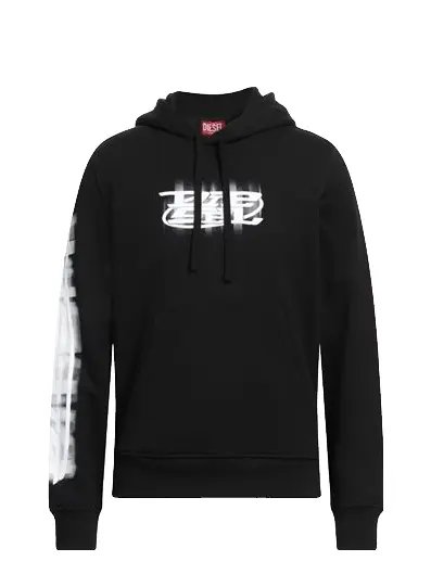 DIESEL® Flocked French Terry Hoodie - Black